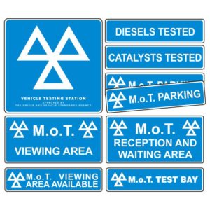 MOT Signs - Interior and Exterior - 9 Sign Pack - Prosol