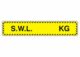 Safe Working Load Sticker - SMALL - KGS - Prosol