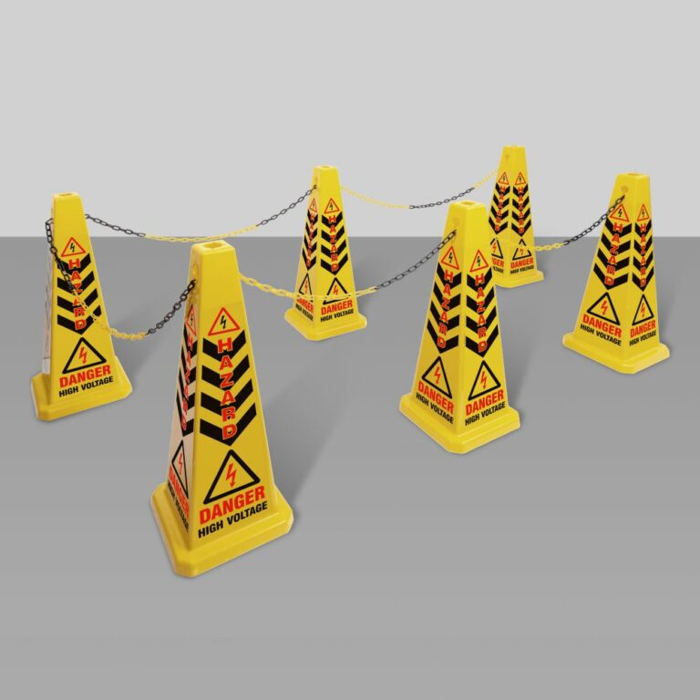 Warning Bollard - High Voltage Hazard - 90cm - Prosol